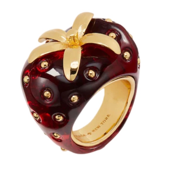 kate spade | Jewelry | Kate Spade Tutti Fruity Strawberry Cocktail Ring | Poshmark